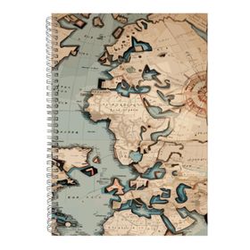 Ocean A4 Notebook Spiral and Lined Maps Graphic Notepad Design Present ...