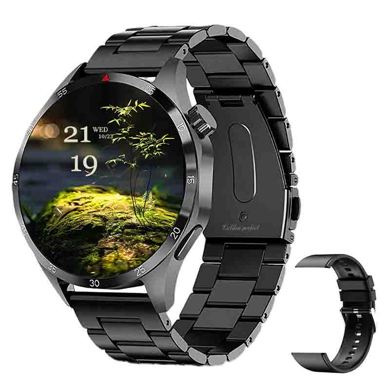 Android & iOS Compatible Men's Smartwatch 1.43" Street Style Dual Strap ...