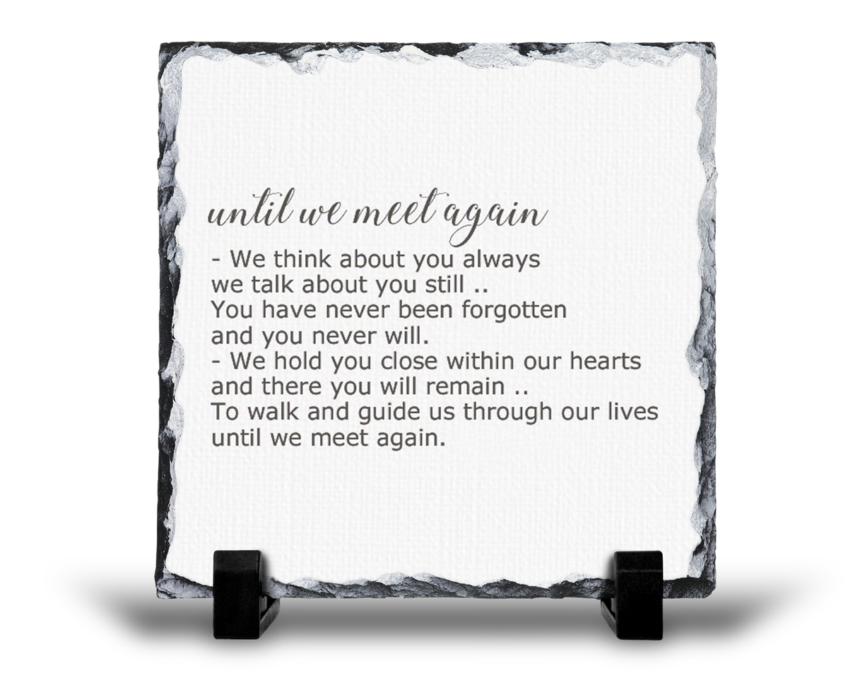 Until We Meet Again Sympathy Condolence Grief Gift Rock Slate | Shop ...