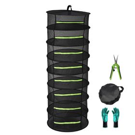 6/8 Layer Collapsible Mesh Hanging Drying Net Herb Drying Rack with ...