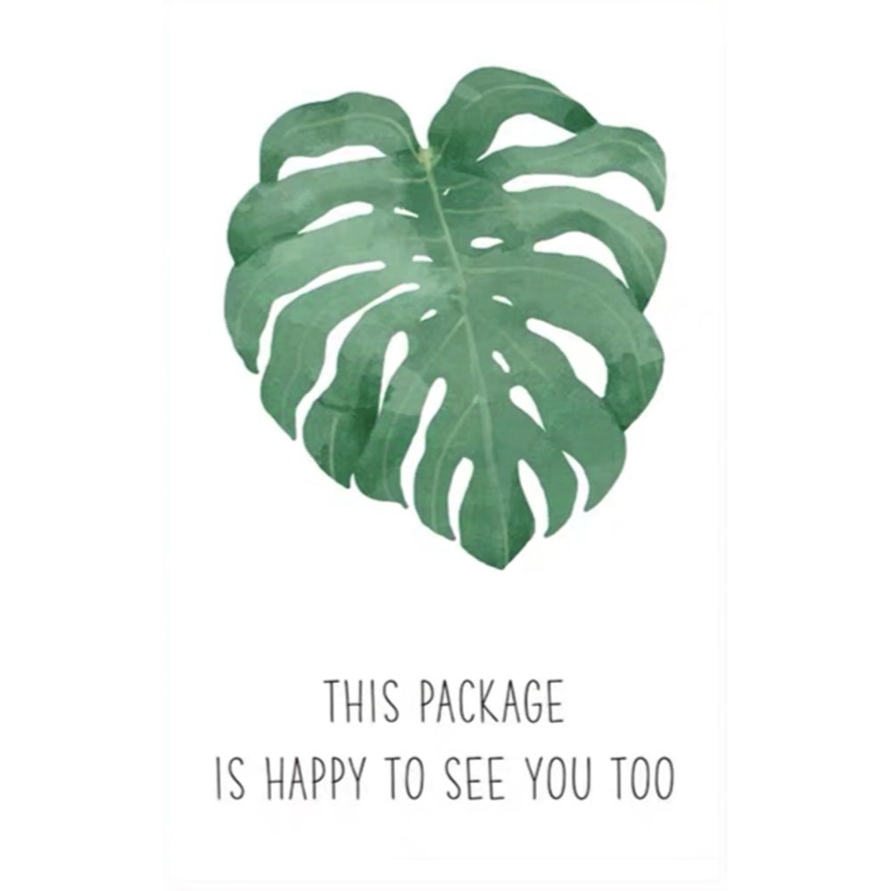 Sweet Package Green Leaf Sticker 5x8 CM - 150 PC/ Pack Thank you ...