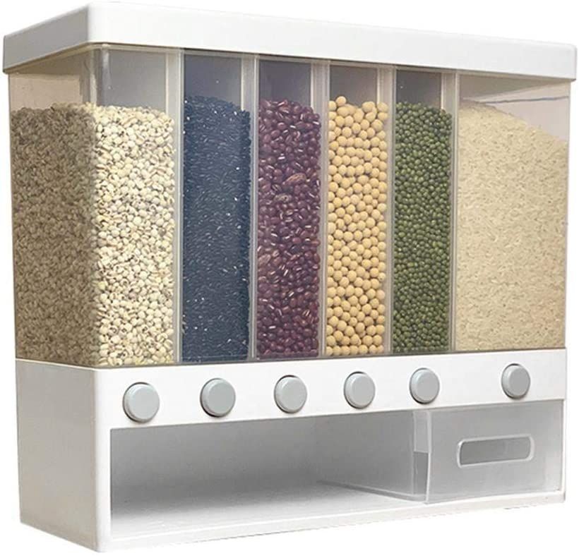Whole Grain Storage Tank Wall-Mounted Dry Food Dispenser Rice Bucket ...
