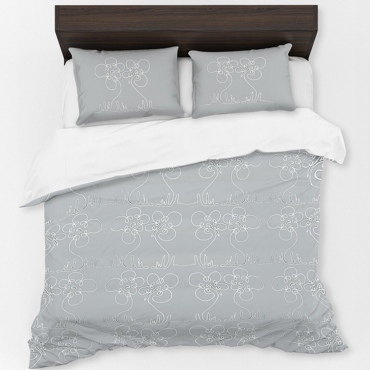 Flower Pattern on Grey By Fifo Duvet Cover Set | Shop Today. Get it ...