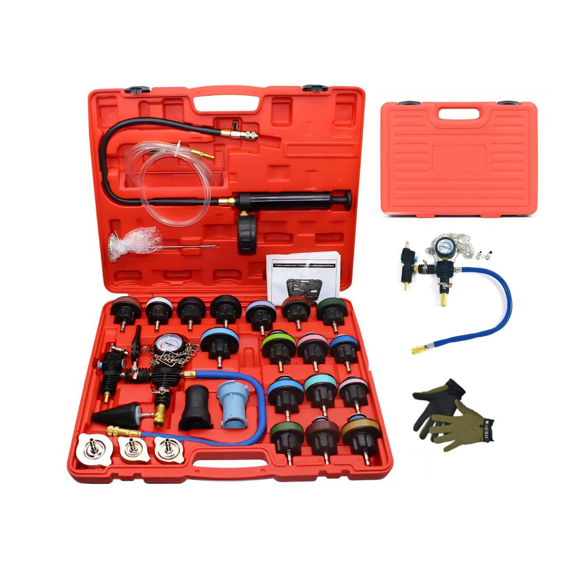 Heavy-Duty Radiator Pressure & Vacuum Leak Test Kit With Case & Gloves ...