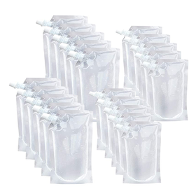 20 x Reusable Clear Stand-Up Concealable Liquid Drinking Flasks with ...