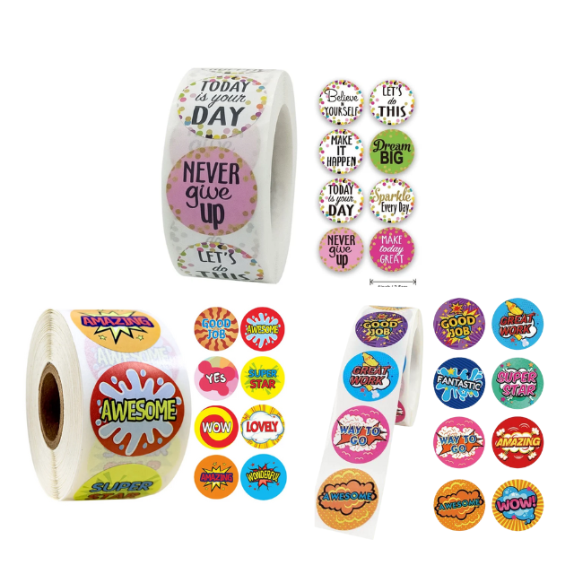 School Reward/ Recognition Stickers Teacher Pupil Combo 3pack 1500 ...