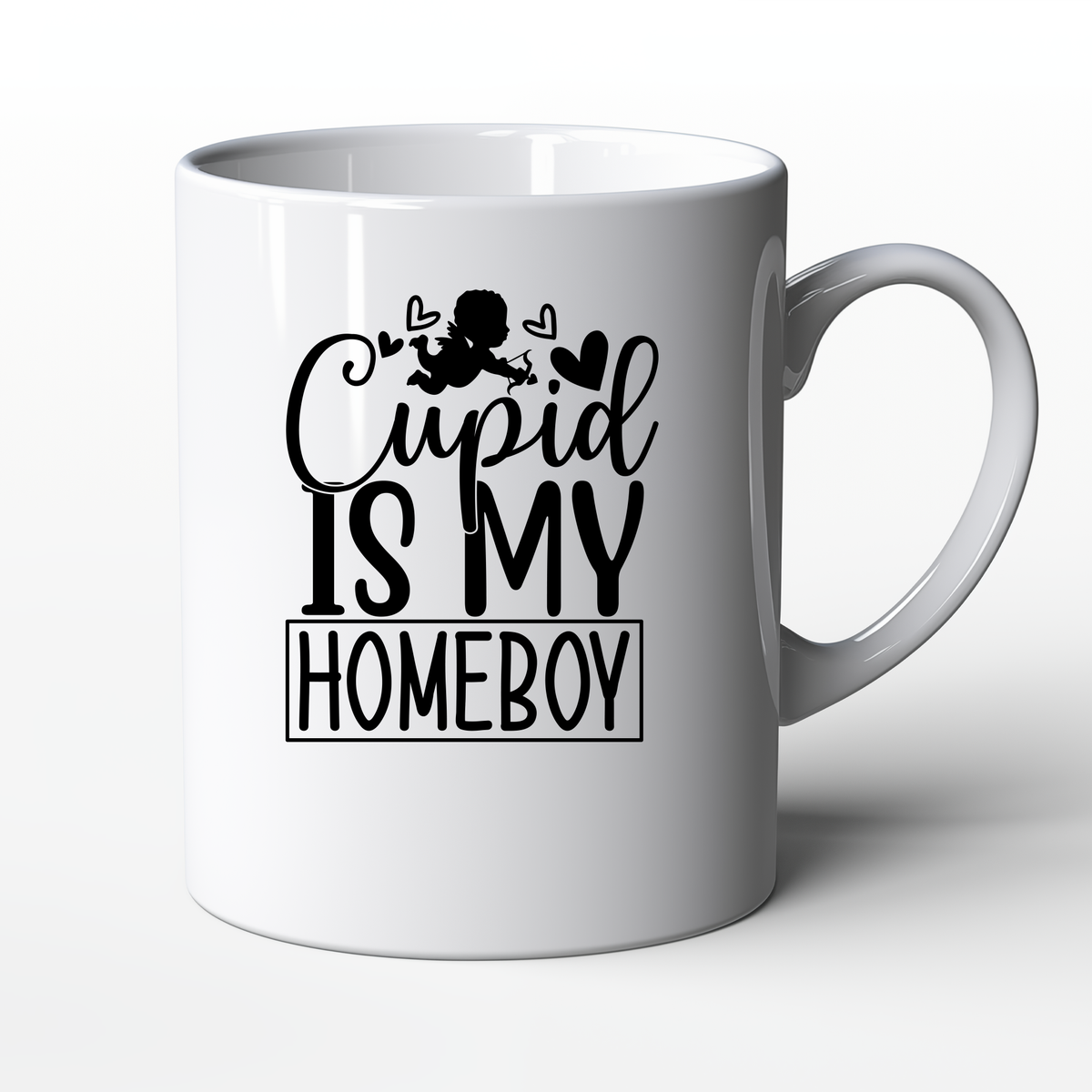 Valentines Day Love Birthday Present - 3 Cupid Is My Homeboy 01 White ...
