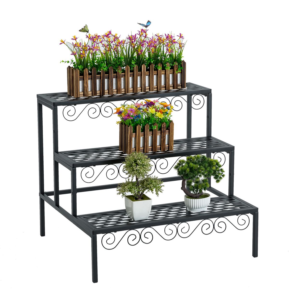 Flower Display Rack Plant Storage Organizer Stand Shelf for Indoor ...