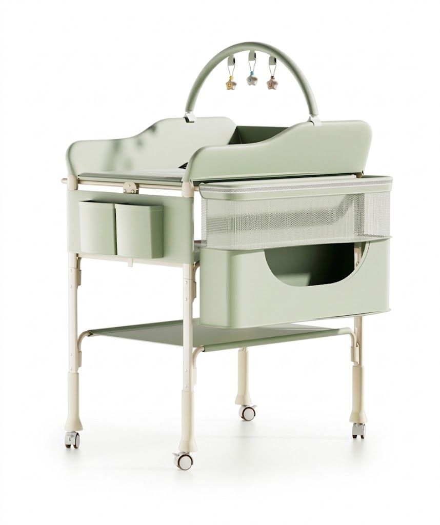 Portable Baby Changing Table, Adjustable Height Foldable Diaper Station ...