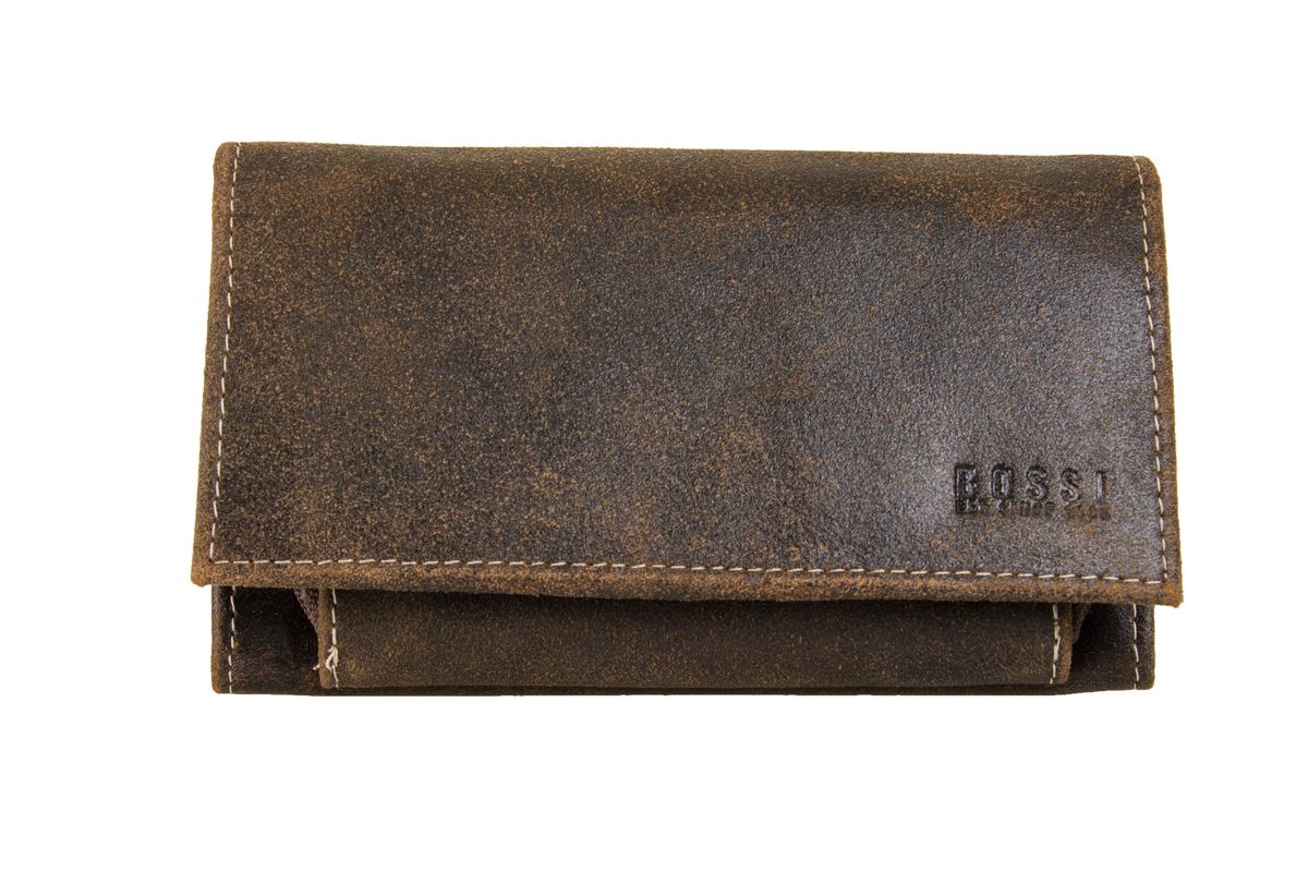 Bossi Distressed Leather Unisex Medium Wallet Brown | Buy Online in ...