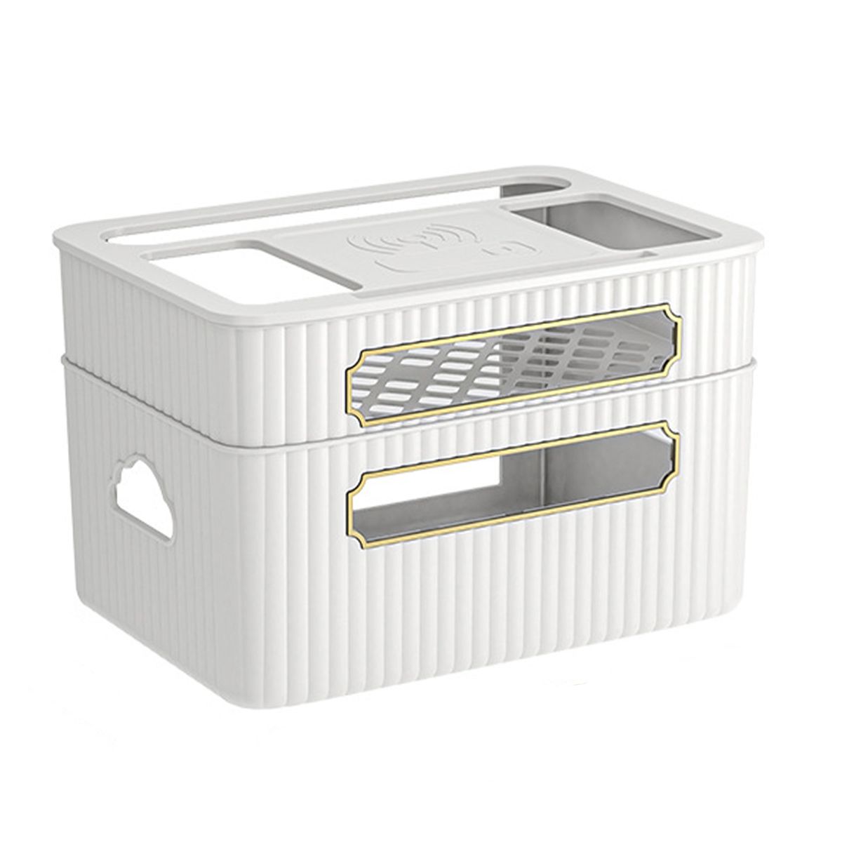 2 Layer Cable Management Box Hide Router Cords Power Strips WiFi ...