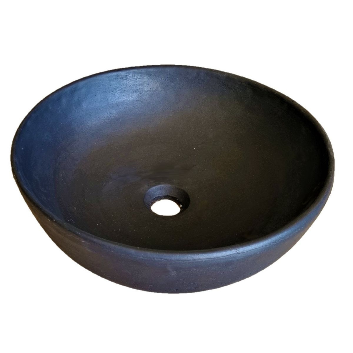 Black Concave Concrete Round Cement Handmade Basin 42 x 14cm | Shop ...