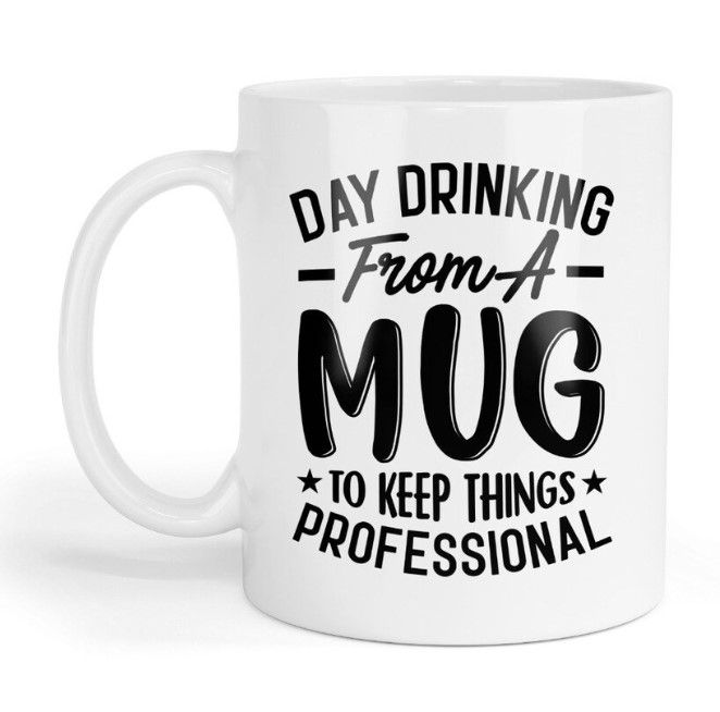 Day Drinking From A Mug Christmas Birthday Office Colleague Gift Mug ...