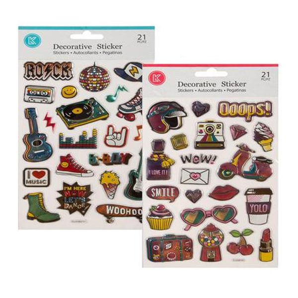 Sticker Embossed Foil Puffy - 2 Pack | Shop Today. Get it Tomorrow ...