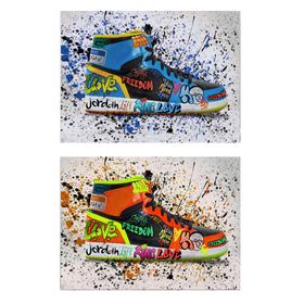 Canvas with Frame: Modern Art - Graffiti Basketball Shoes 2Piece | Shop ...