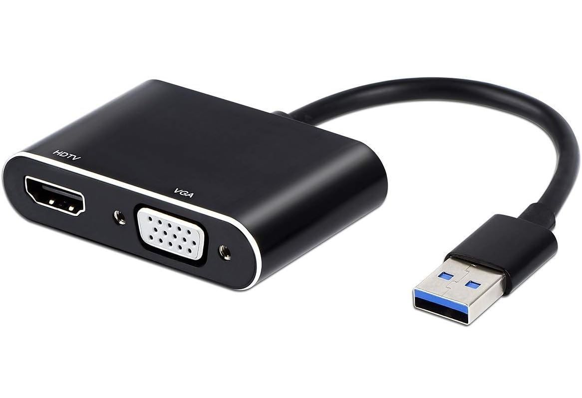USB 3.0 to HDMI VGA Adapter, USB to HDMI USB to VGA Adapter for 2 ...