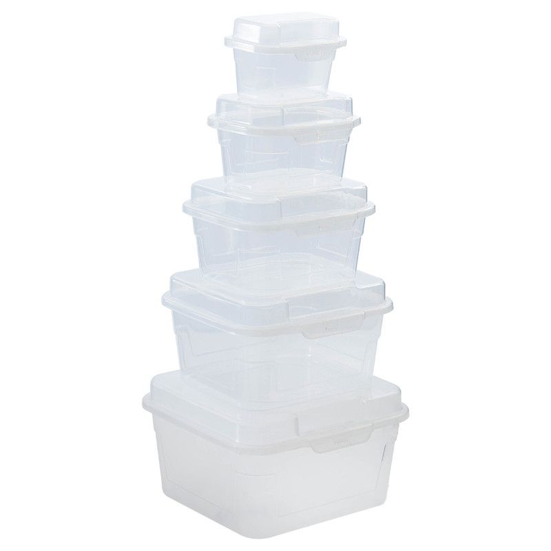 Regent Plastic Kempy Storage Box 5Pce (150Ml/350Ml/700Ml/1.3L /2.1L ...
