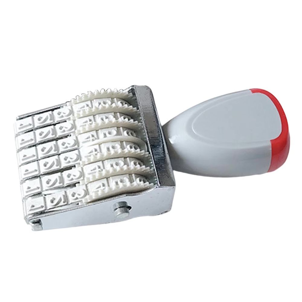 Office Rubber Rolling Wheel Business Number Stamp 8 Digit Roller 8cm ...