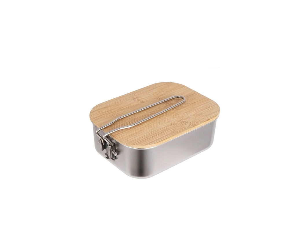 9t9-Stainless Steel Lunch Box with Bamboo Lid-Portable | Shop Today ...