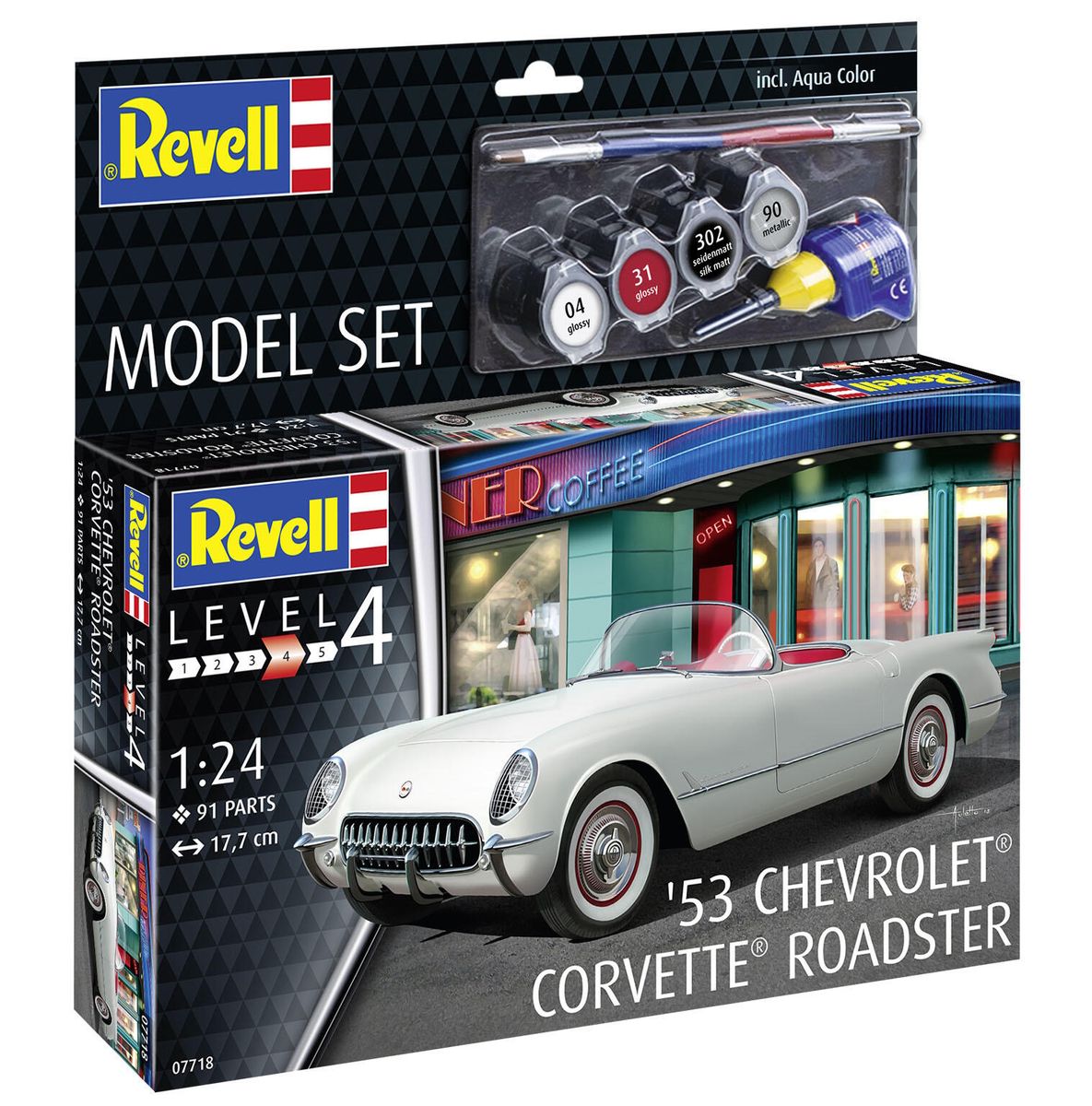 Revell 1/24 1953 Corvette Roadster Plastic Model Kit w/paints, glue ...