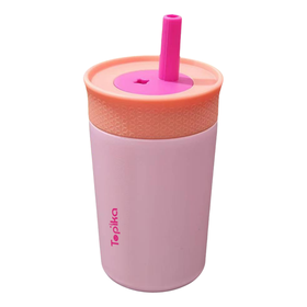 Topika-350ml Kids Stainless Steel Water Bottle + Spill-Resistant Straw ...