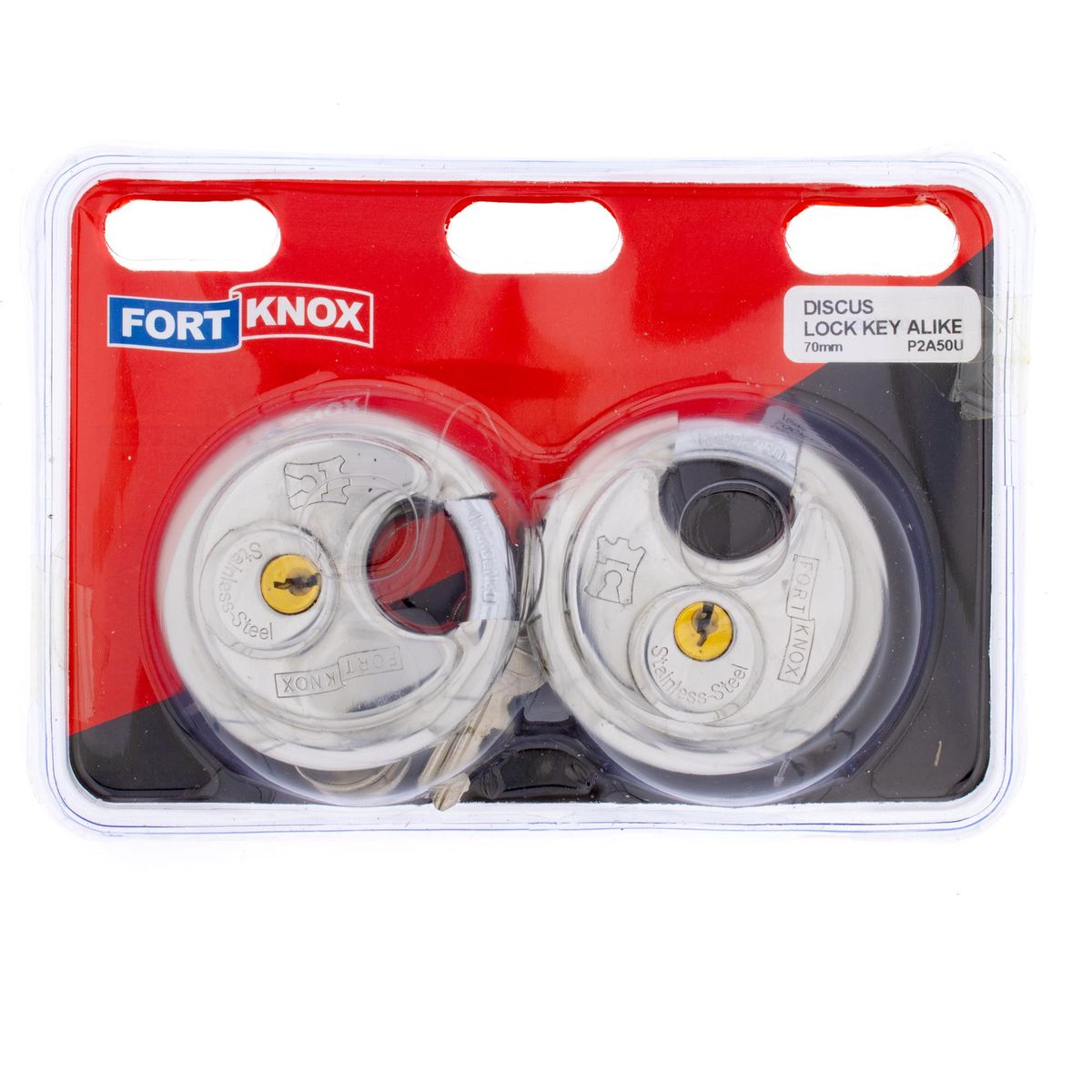 FORT KNOX Discus Padlocks Stainless Steel Keyed Alike 70mm Q:2 P2A50U ...