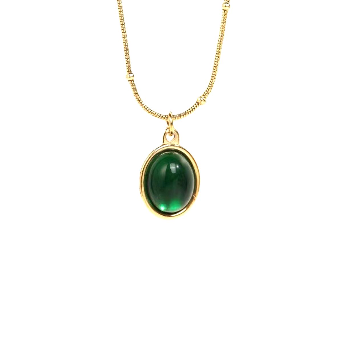 Cat's Eye Pendant Necklace for women gift green Birthdays-Golden ...