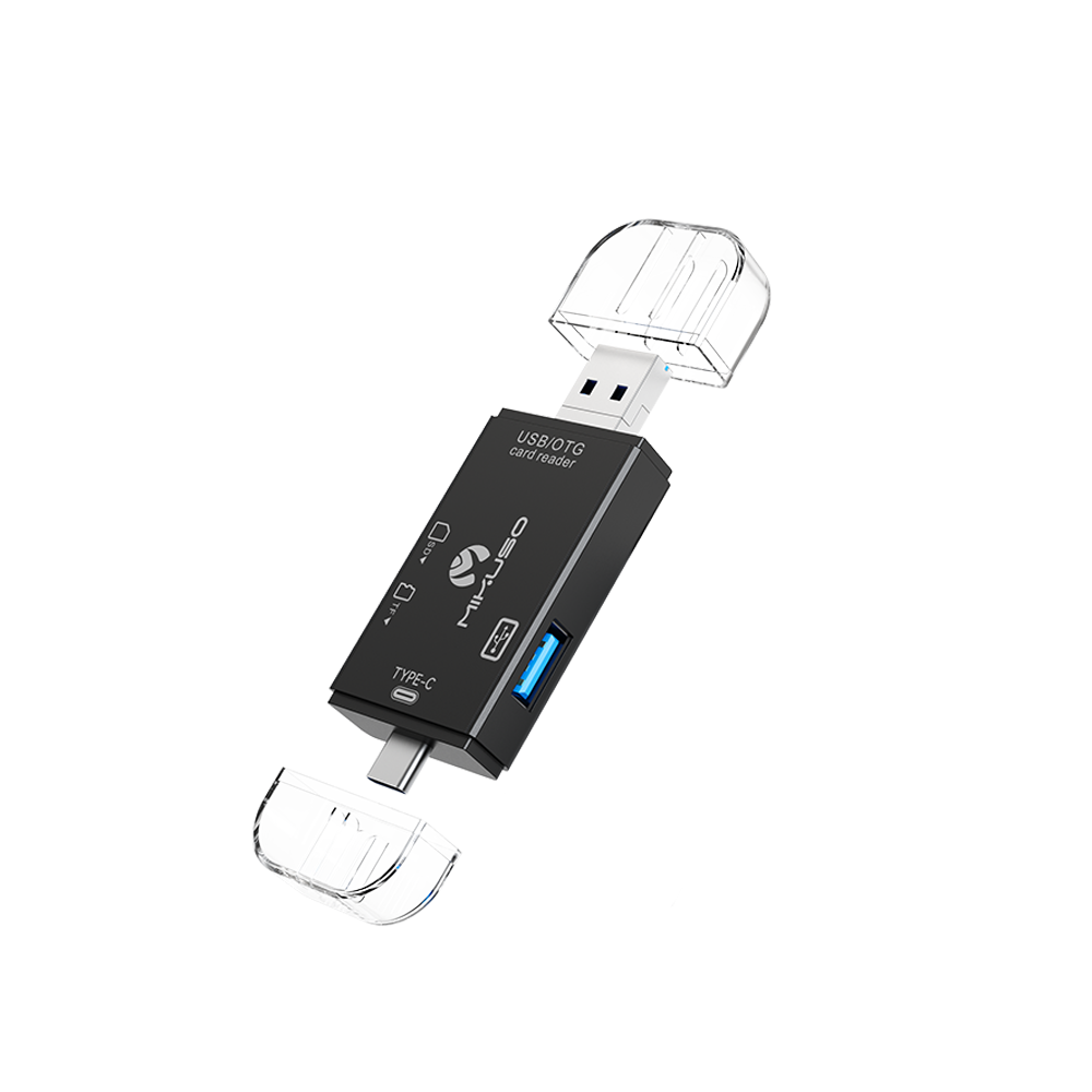 CRD-011 BK Mikuso USB 2.0 6-IN-1 MULTI-Function Card Reader Black ...