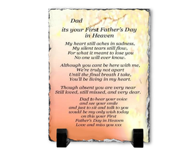 Dad 1st Father's Day In Heaven Remembrance Grief Memorial v Gift Rock ...