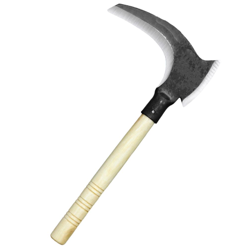 Garden Multifunctional Lawn Scythe Style Sickle Axe & Handle - 45cm ...