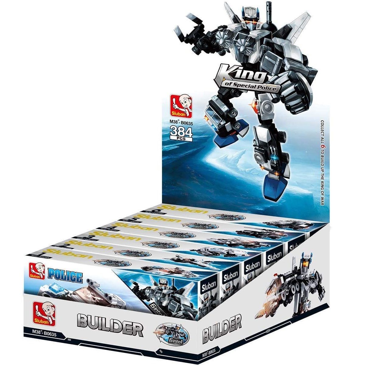 Building Blocks Transformer Police Car 6-in-1 Set - 384 Pieces | Buy ...