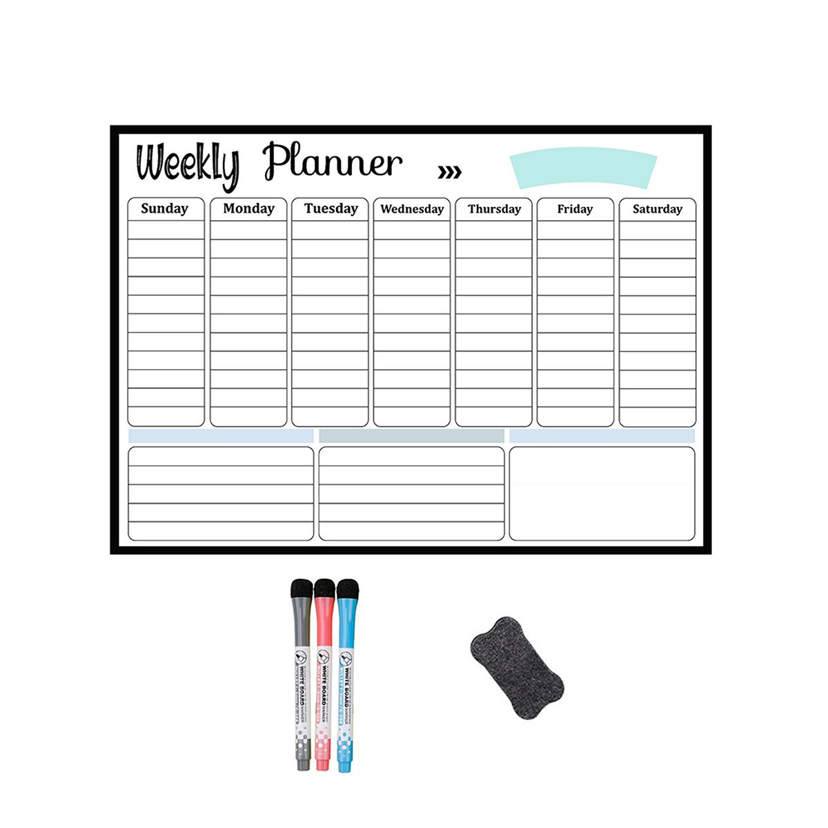 Magnetic Fridge Calendar A3 Weekly Whiteboard Magnetic Fridge Calendar ...