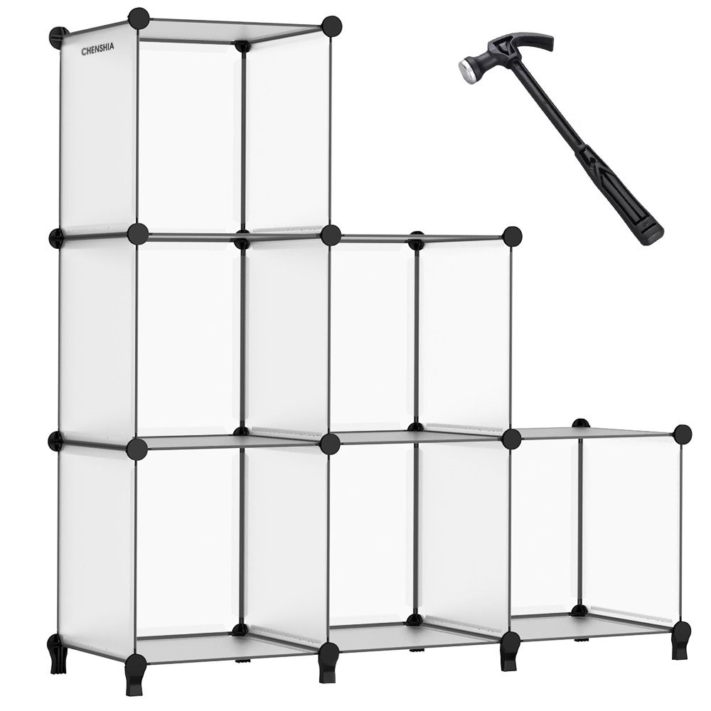 Chenshia 6Cube Closet Storage Organizer,DIY Stackable Plastic Shelving ...