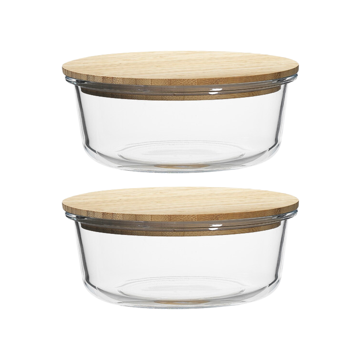 620ml Heat Resistant Round Food Storage Container with Bamboo Lid - 2 ...