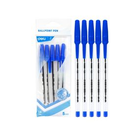 THINK Ballpoint Pen Blue Ink Transparent Barrel Opp Bag 5's - 48 Pack ...