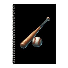 Bat Ball A4 Notebook Spiral Lined Baseball Graphic Softball Notepad ...