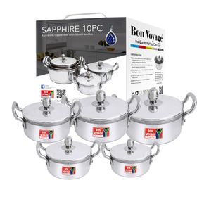 Sapphire 10 Pieces Cookware Aluminium Pots Set Casserole | Shop Today ...