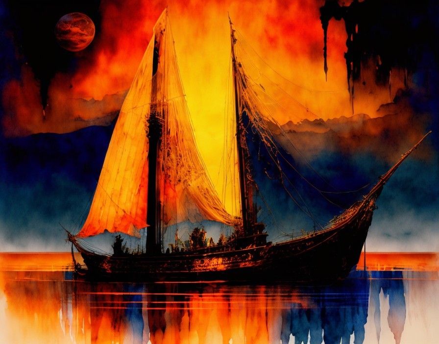 Canvas Wall Art - Fiery Boat | Shop Today. Get it Tomorrow! | takealot.com