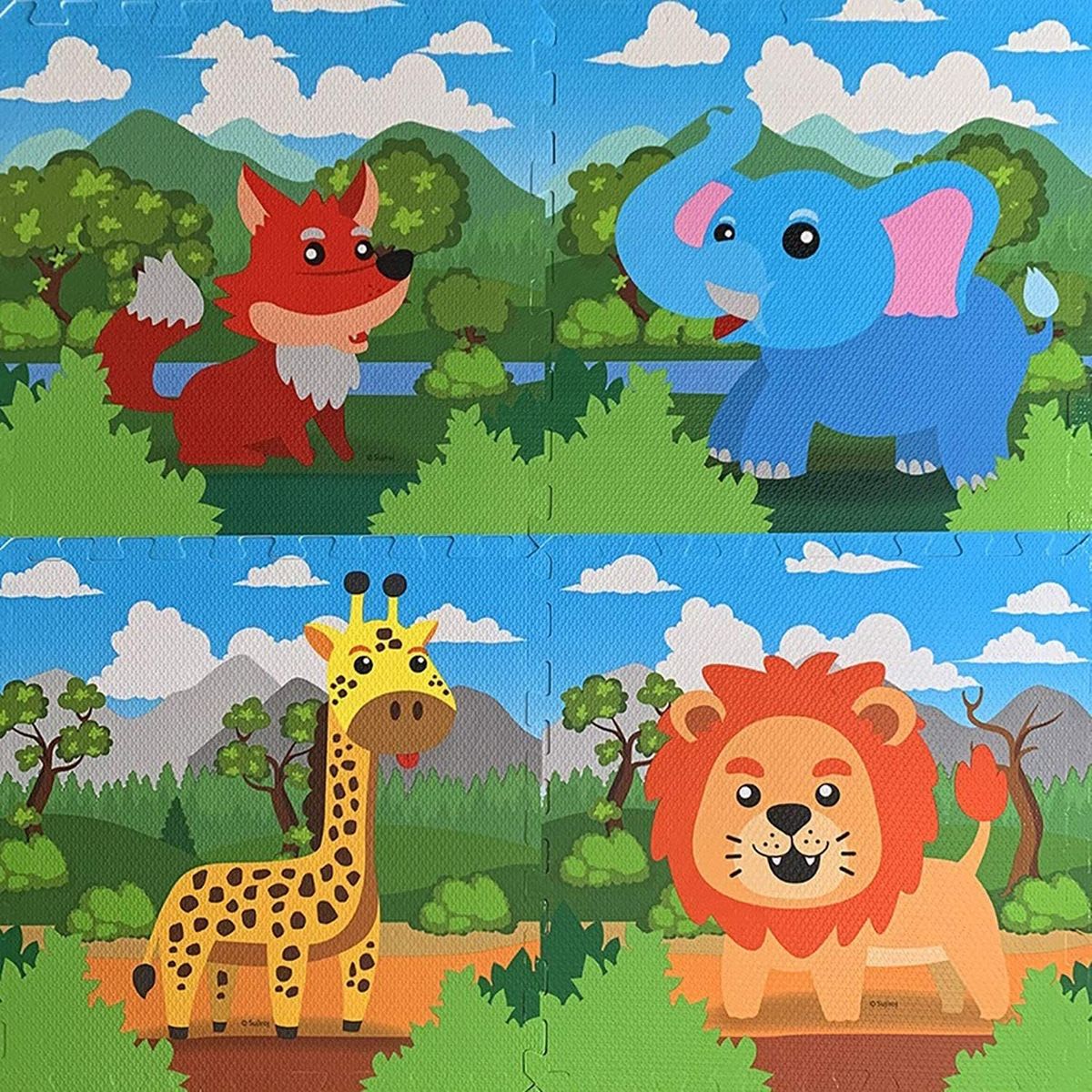 4 Piece Animals Interlocking Foam Puzzle Floor Mat (1.2m x 1.2m) | Shop ...