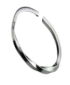Mens Silver Zinc Alloy Twist Design Bangle | Shop Today. Get it ...