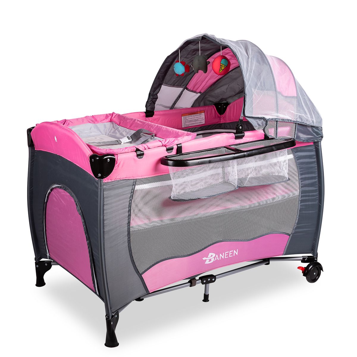 Baneen Baby Cot Crib W Diaper Changer Net Toys And Game Entrance
