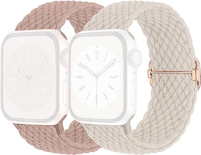2 Pack - Okotec Stretch Nylon Loop Band Strap for Apple Watch 38/40/41 ...