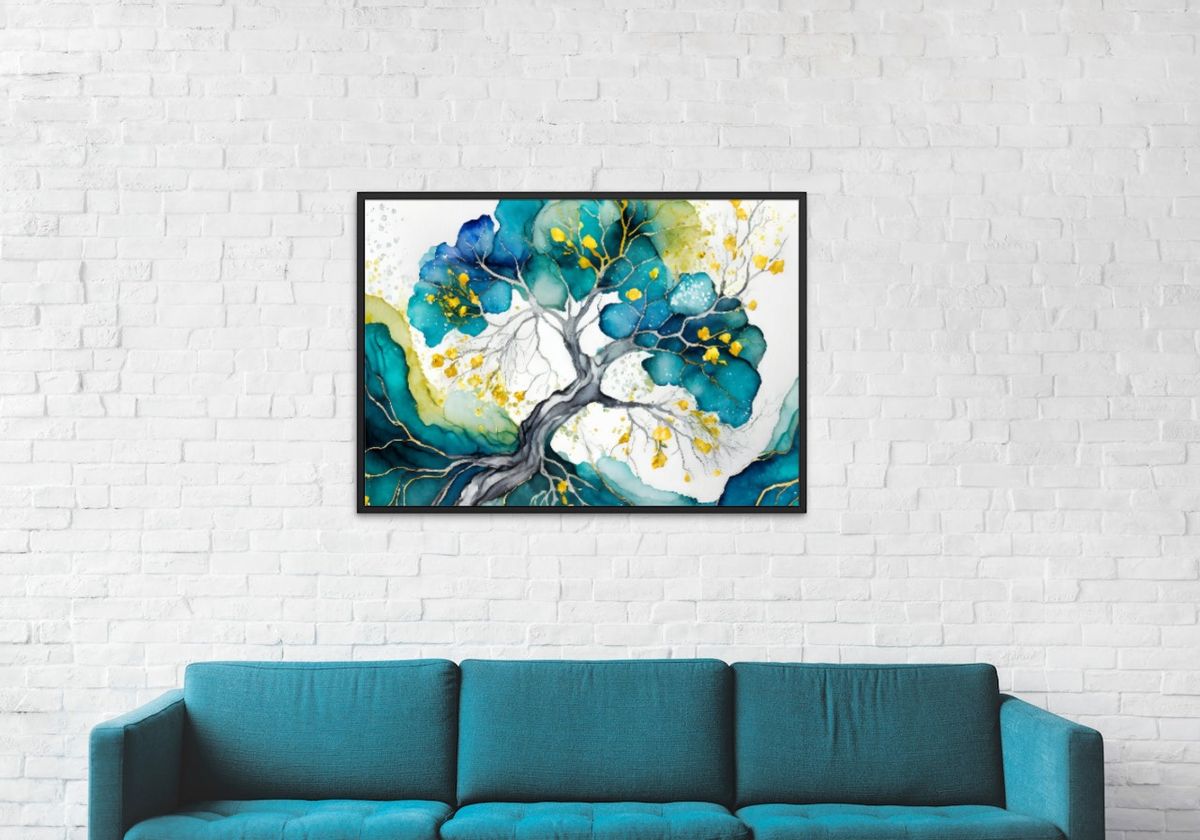 Rooted Art Home Decor Wall Art - Ink Tree Painting | Shop Today. Get it ...