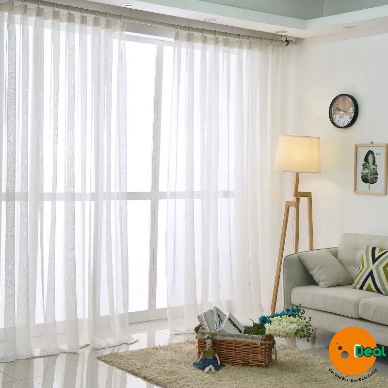 DOT Readymade Heavy Quality Sheer Voile Taped Curtains - White | Shop ...