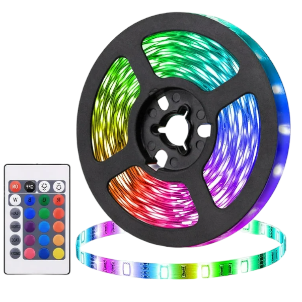 2M - 5050 RGB LED Strip Light With Remote Control - Black | Shop Today ...