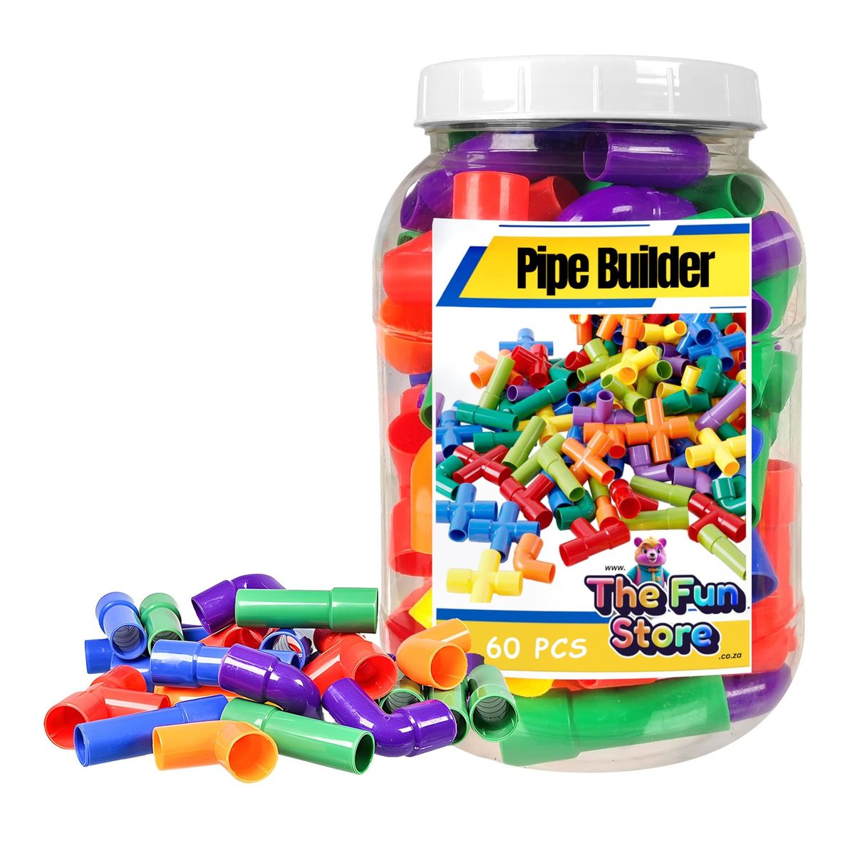 60 Piece Pipe Tube Building Interlocking Set Toys for Kids | Shop Today ...