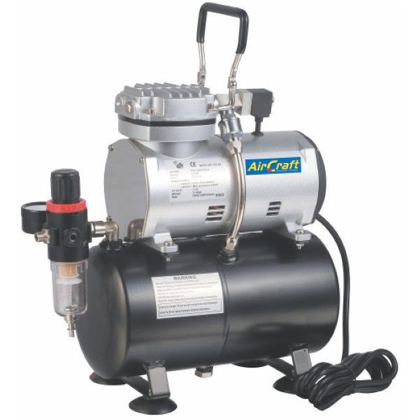 Air Craft Mini Air Compressor for Airbrushing with Tank - 0 to 6 Bar ...
