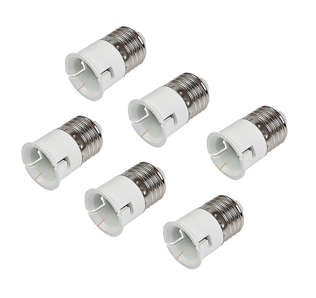 6 x E27/E26 Screw Type to B22 Normal Pin Holder Adapter/Converter For ...