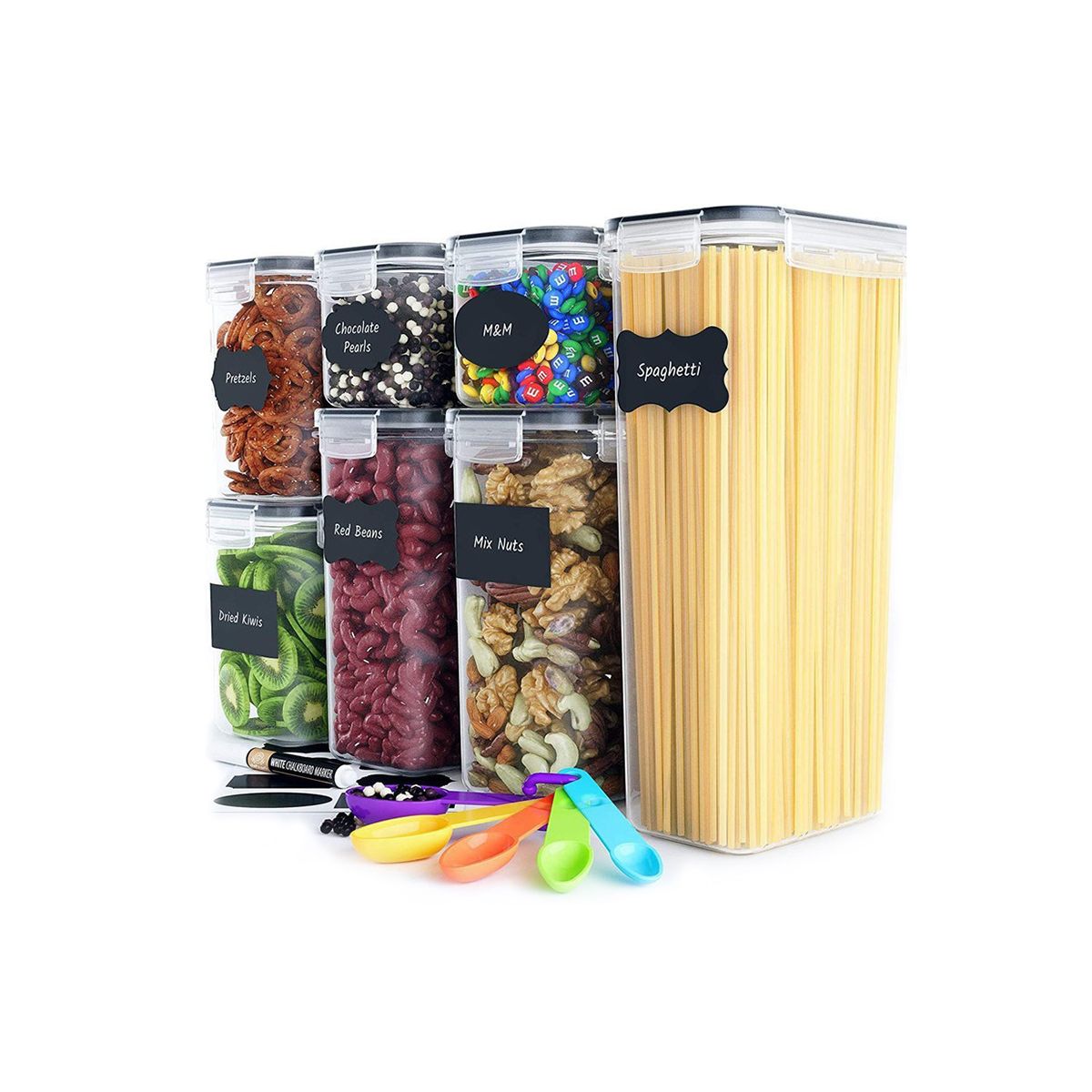 Food Storage Containers Set Sealed Jar 7 Piece PP Kitchen Organization ...