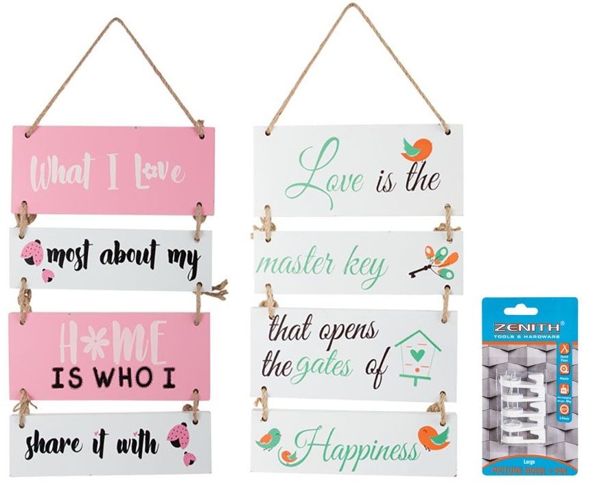 2x Plaque 4 Signs With Rope - Hanging Hooks Included | Shop Today. Get ...